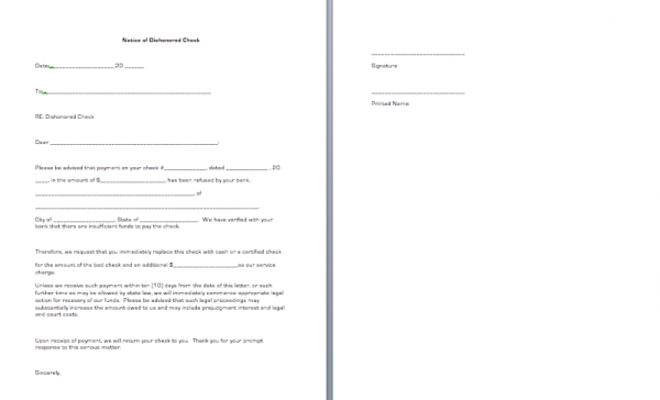 Notice of Dishonored Check | Business Forms