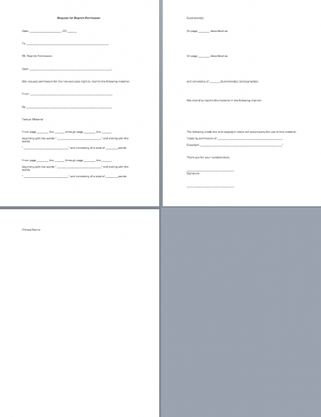 Request for Reprint Permission | Business Forms